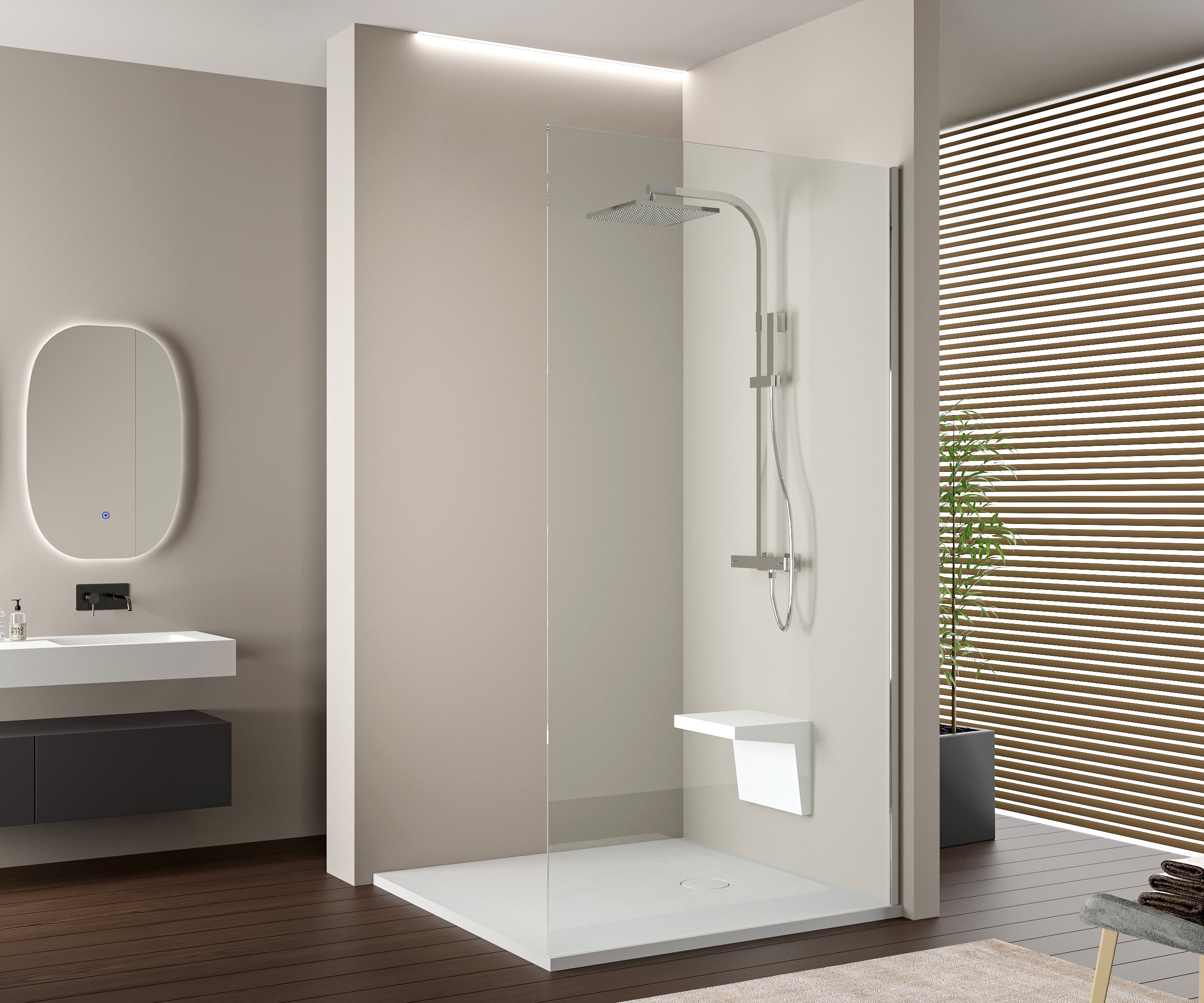 Walk-In 10 mm Super White Glass EX103 – Bernstein Badshop